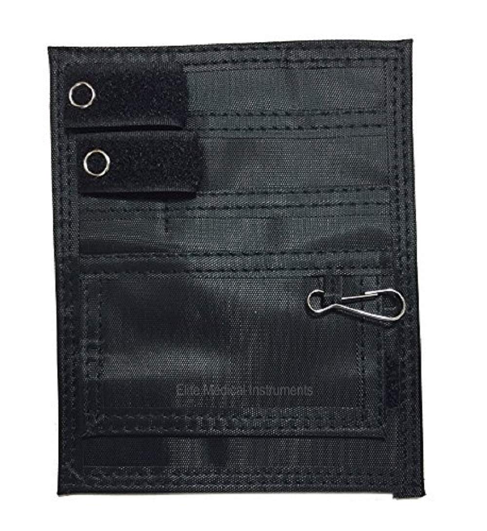 Elite Medical Instruments EAO-314-B EMI Nylon 5 Pocket Nurse Scrub Organizer, Black