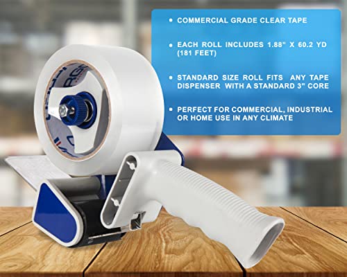 Vergo Industrial Heavy Duty Clear Packing Tape 2.7mil for Moving Packaging Shipping and Office (36 Pack)