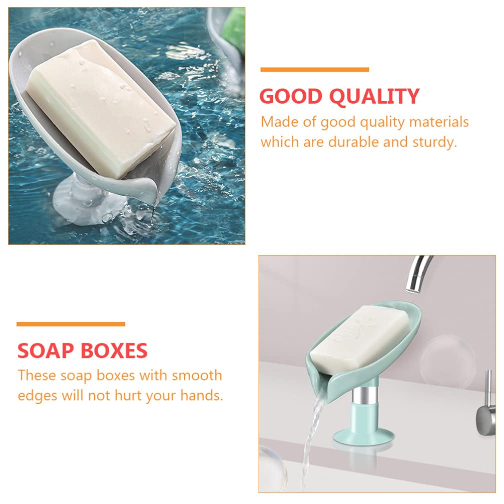 Cabilock 2 Pcs Boxes Soap Drainer Bath Sponge Scrubbers Store Tray Esponja para BaƱarse Countertop Soap Organizer Bar Soap Holder Multipurpose Soap Boxes Storage Brush Aluminum