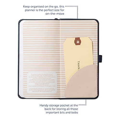 Busy B Slim Diary January to December 2022 - Navy Faux Leather Week to View Planner with Notes