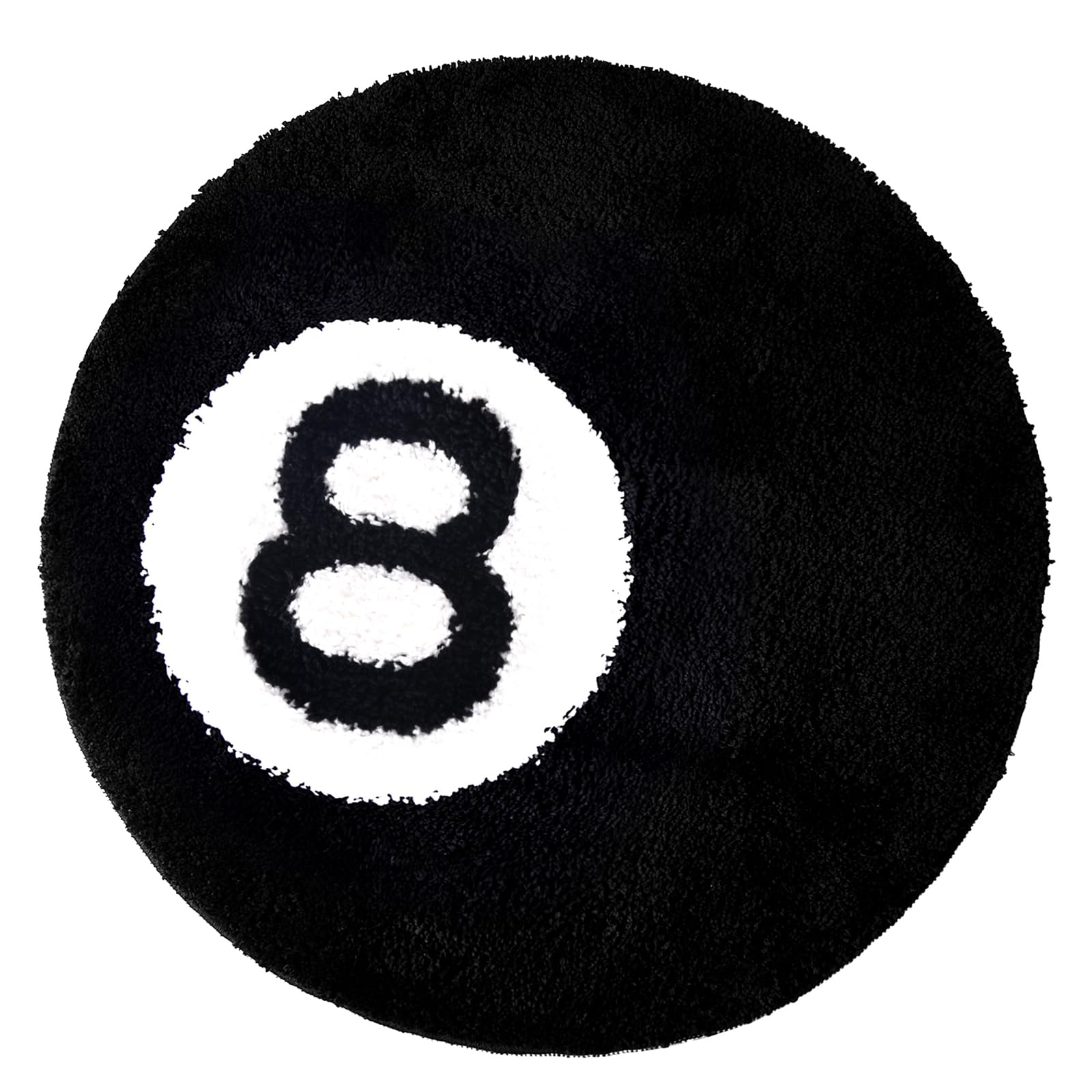 colorthesports 8 Ball Rug, 24" Black Round Rug Billiard Pool 8 Ball Carpet, Non-Slip Flocking Floor Area Rug for Living Room Decor, Alt Room Decor Soft Doormat for Bedroom
