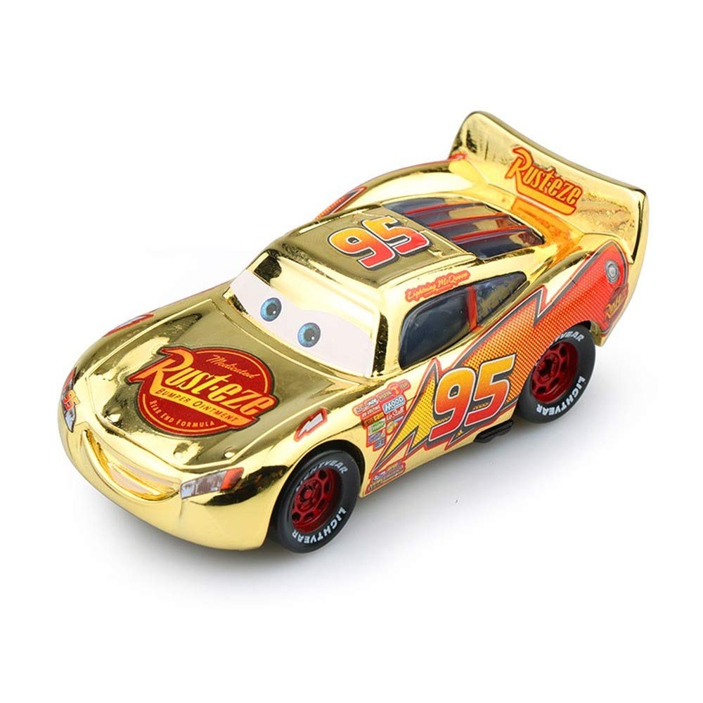 Hannaier Cars, Lightning McQueen car Toy 1:55 die-Casting car Metal Alloy boy Kid Toy (McQueen Gold) Small