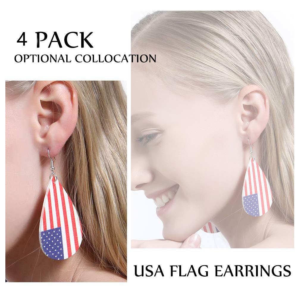 Baseball Leather Earrings for Women Lightweight Faux Leather Earrings Teardrop Ball Leather Dangle Earrings 4 Pairs