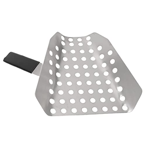 Perforated Stainless Steel Popcorn Scoop, Popcorn Speed Scoop Ergonomic Single Handle Quick Fill Fries Scooper with Holes for Movie Theater Shop