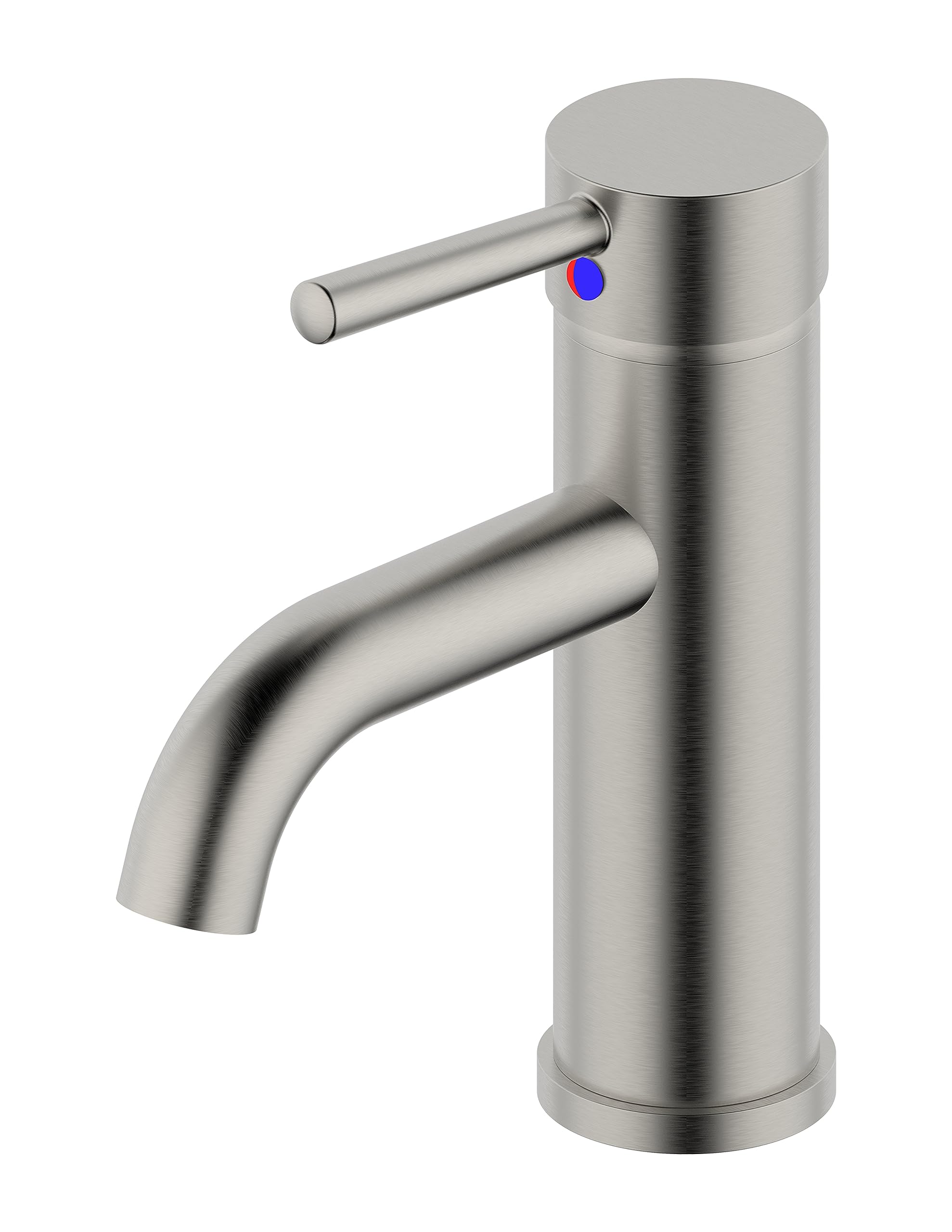 Derengge Single Handle Bathroom Faucet,Brushed Nickel Bathroom Sink Faucet,Single Hole Lavatory Bath Faucet,F-509-BN