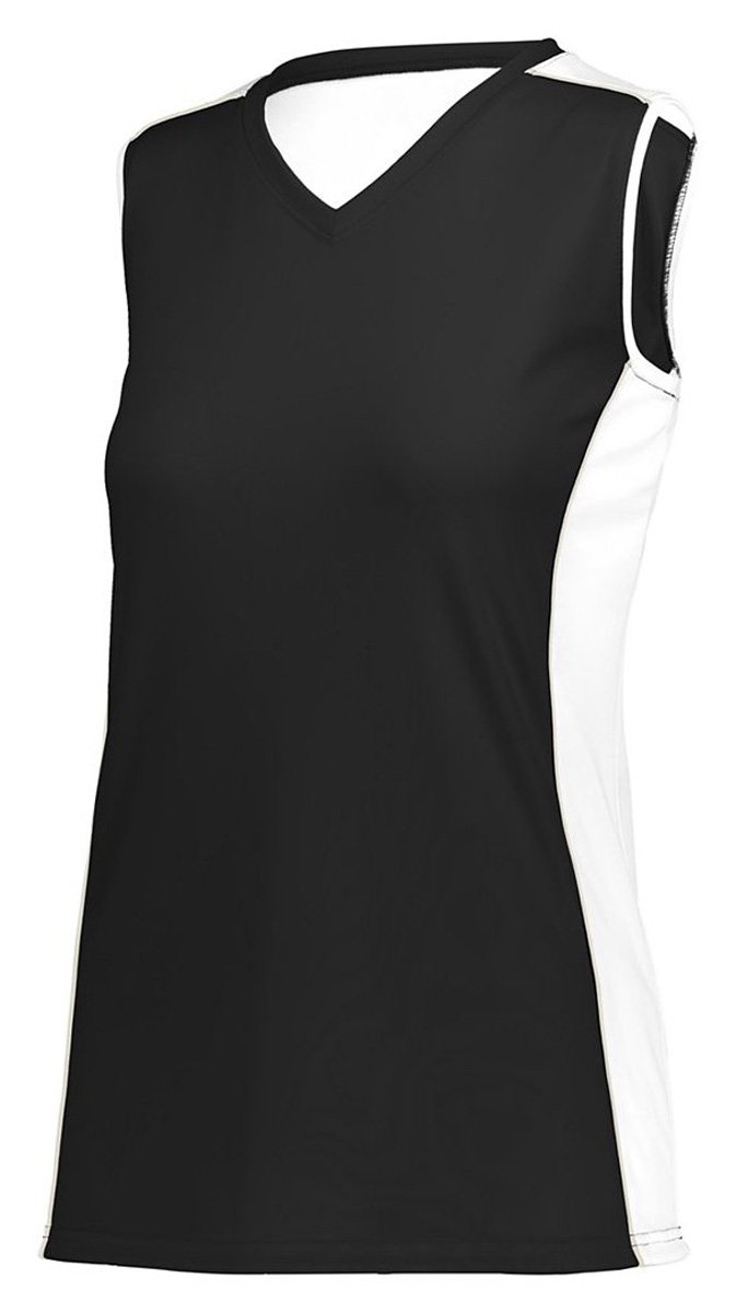 Augusta Sportswear Womens Paragon Jersey 2XL Black/White/Silver Grey