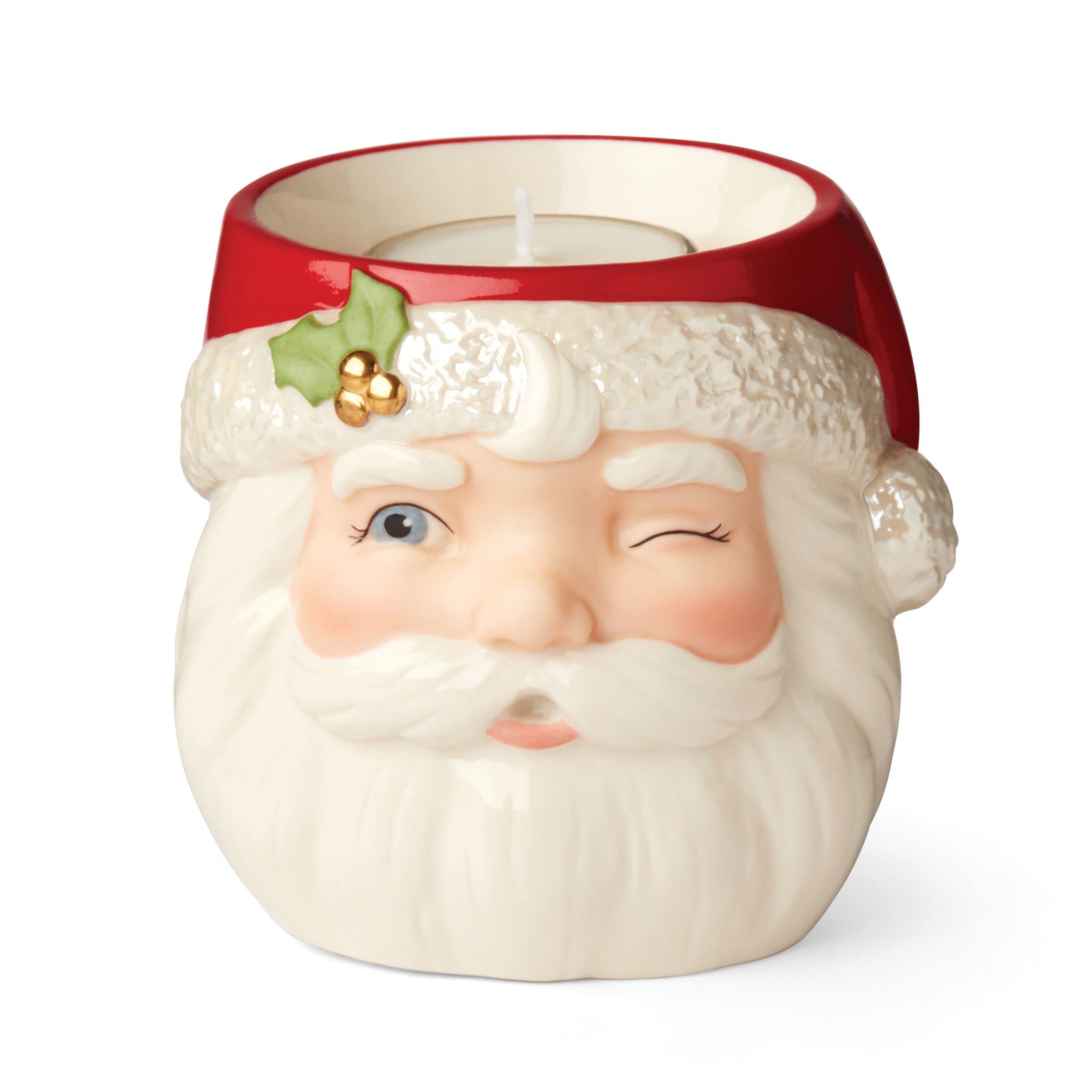 Lenox 894961 Santa Figural Votive with Tealight Candle, Multicolor, 1.1