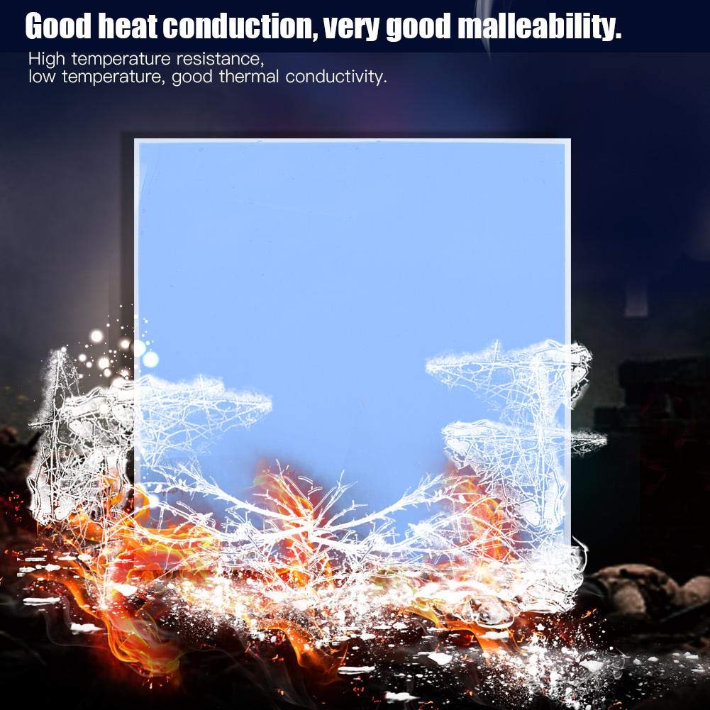 Bewinner CPU Thermal Pad, 100mm x 100mm x 3mm CPU Chip Heatsink Cooling Thermal Conductive Silicone Pad for CPU Chip Heat Conduction LED Heat Conduction
