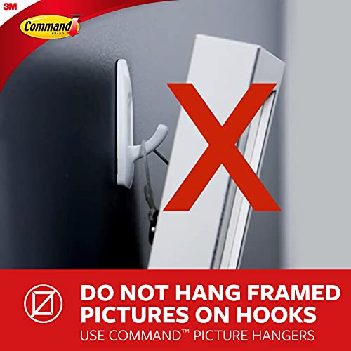 Command Designer Bath Hooks, Medium, White, 2-Hooks with Water-Resistant Strips (17081B-ES), Organize your dorm