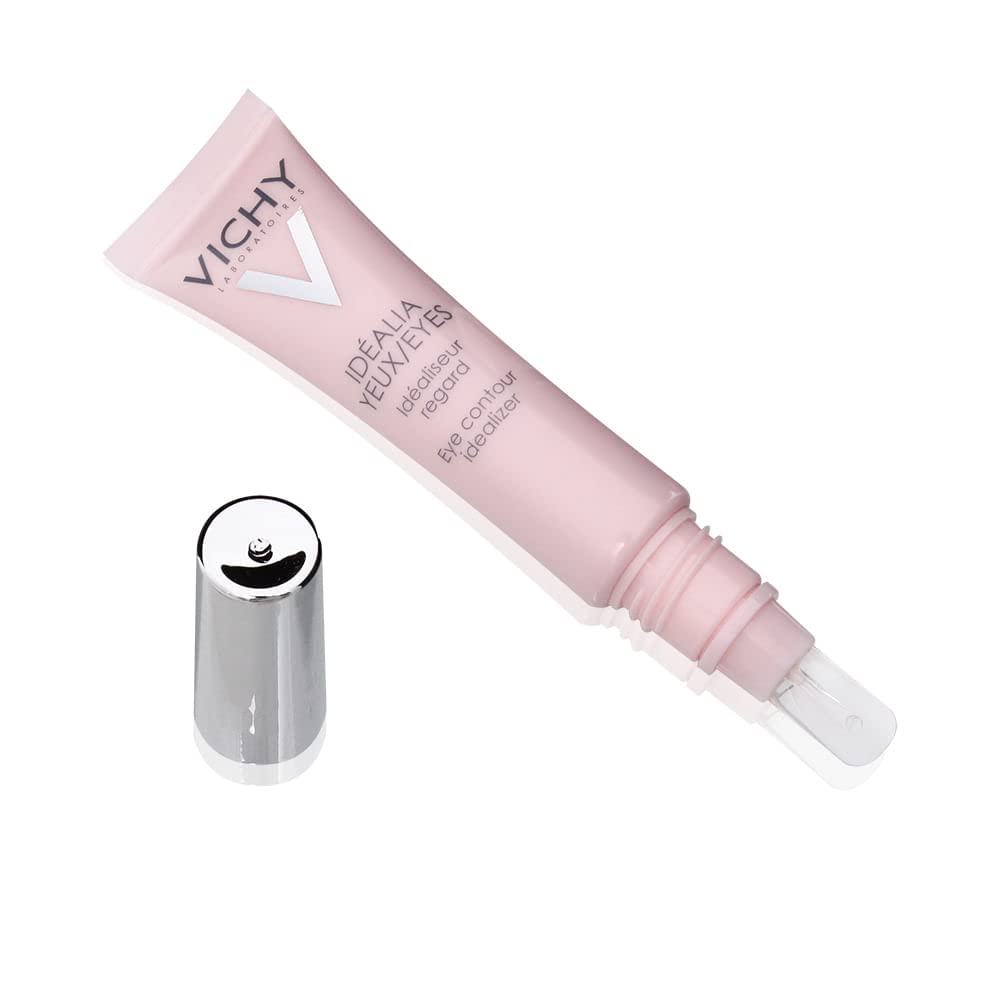 Vichy Idéalia Eye Cream with Caffeine & Vitamin C, Dark Circle Eye Serum Cream for Dark Circles & Fine Lines, Ophthalmologist Tested, 0.5 Fl Oz