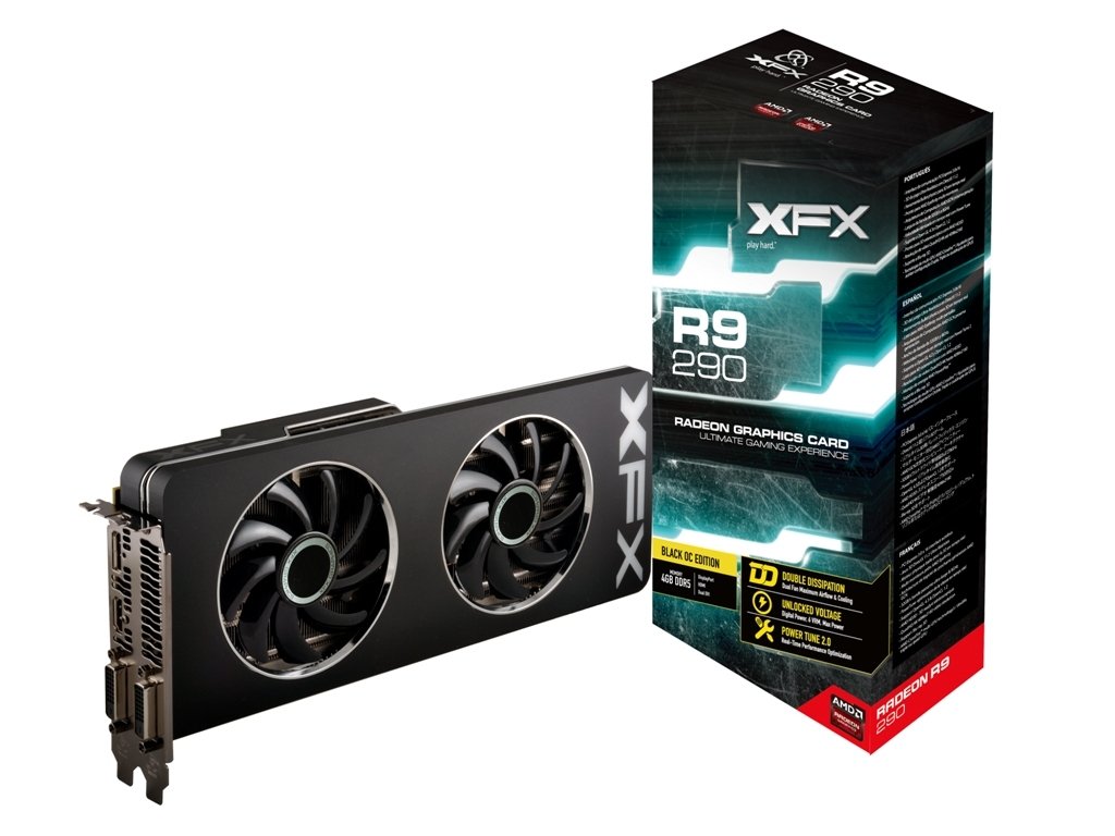 XFX Black Edition Double D Radeon R9 290 980MHz 4GB DDR5 DP HDMI 2XDVI Graphics Cards R9290AEDBD