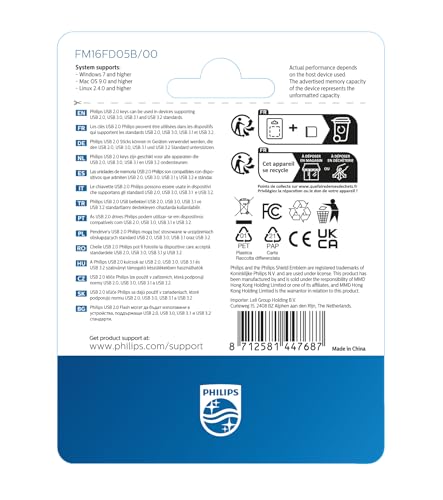 Philips Vivid Edition High Speed USB 2.0 Flash Drive 16GB with Swivel Cap for PC, Laptop, Computer Data Storage, Read Speed up to 21MB/s