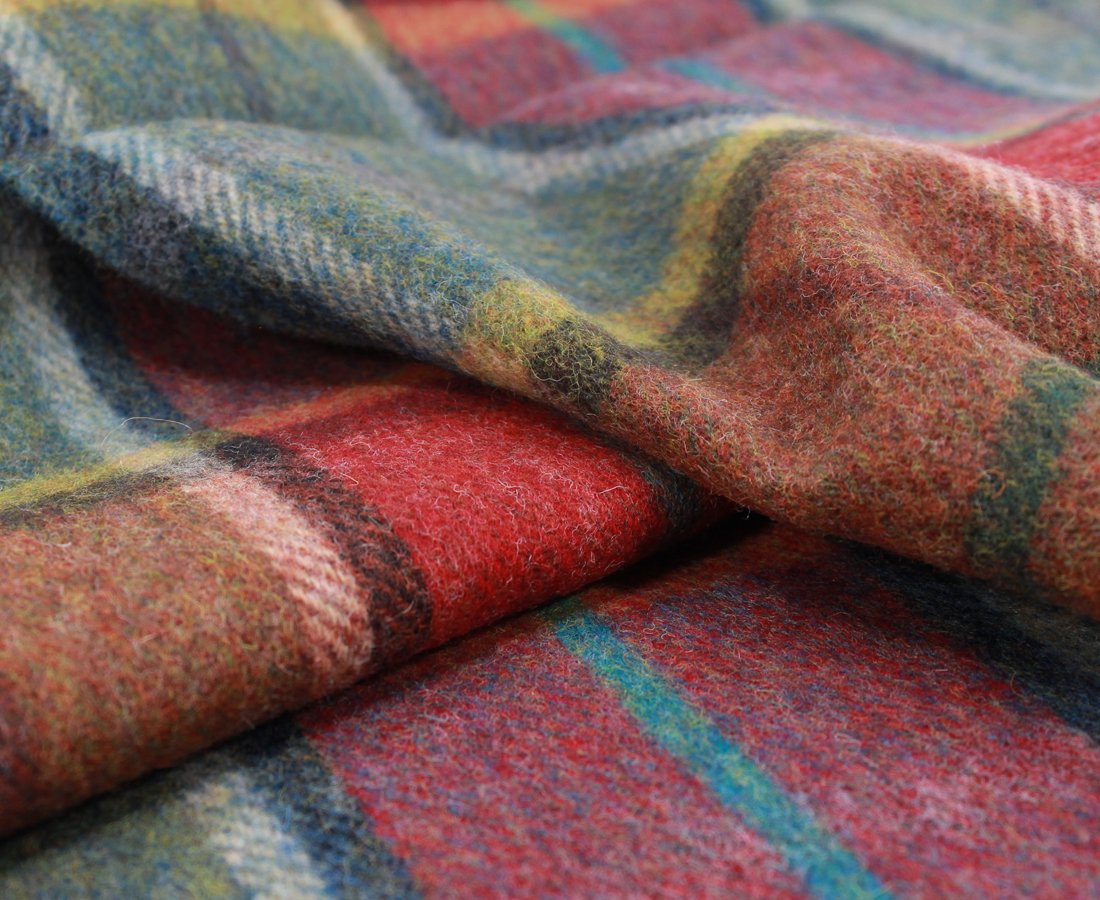 Biddy Murphy 100% Irish Lambswool Plaid Scarf, Soft & Warm, Celtic Tartan Pattern, Earthtone