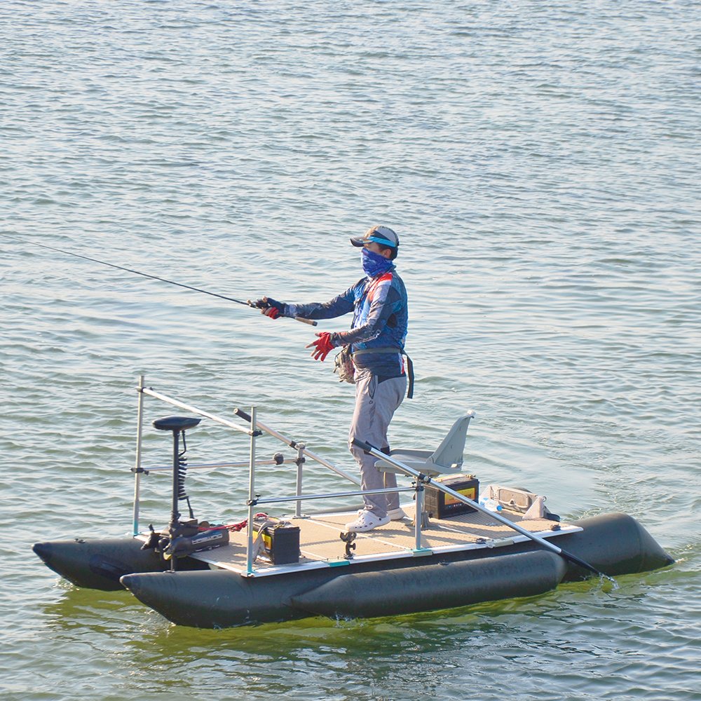 AQUOS Haswing 12V 55LBS Bow Mount Trolling Motor with Remote Control and Quick Release Bracket for Pontoon Boat Fishing (Black, 54)