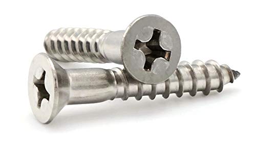 Phillips Flat Head Wood Screws 18-8 Stainless Steel - #8 x 2 Qty-25