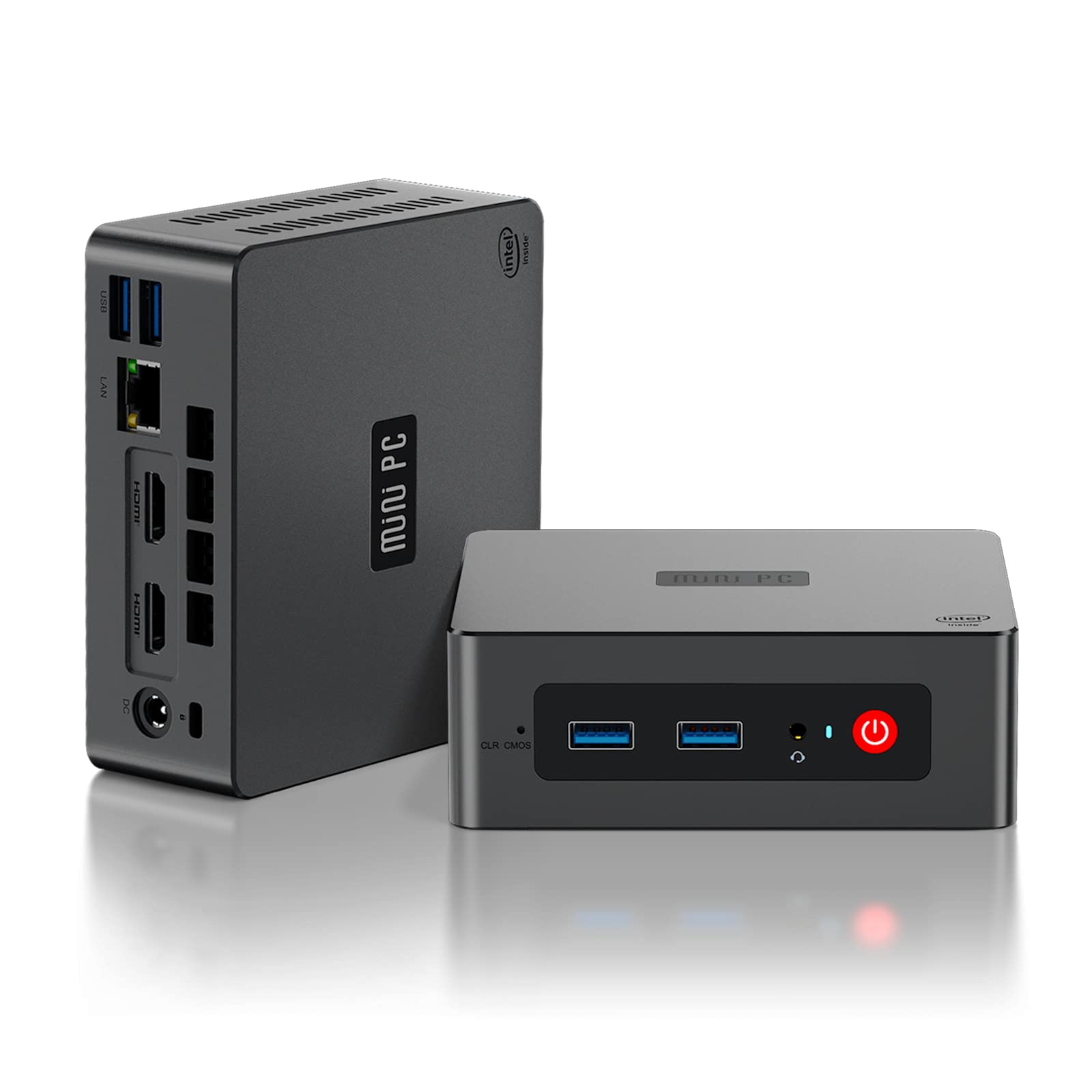 Beelink GK35 Pro Mini PC, Intel Celeron J4105 (up to 2.5GHz), 8GB RAM 128GB SSD Mini Computer, Win 10 Pro Micro PC Support 4K HD, WiFi5, BT4.0, Dual Display, Gigabit LAN, Low Power, Energy Saving