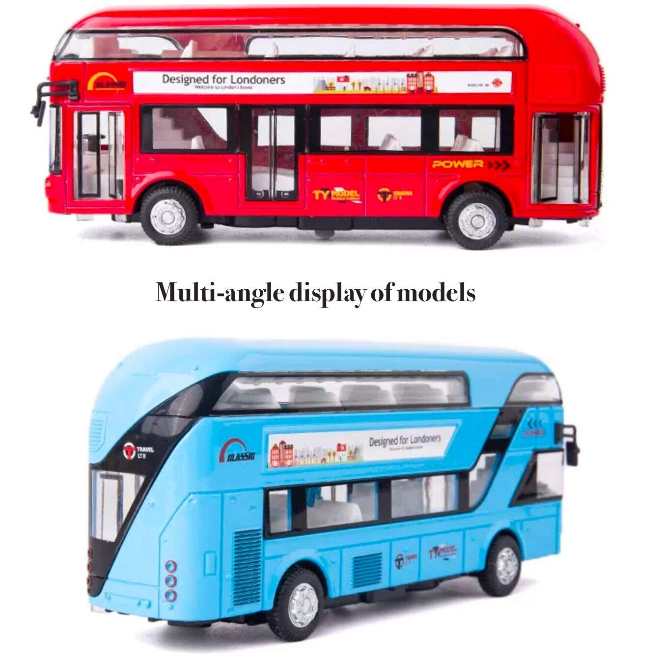 Children's Double Decker Bus Toy London Bus Model, Boy Toy Car Alloy Bus Model (Size : London Bus)