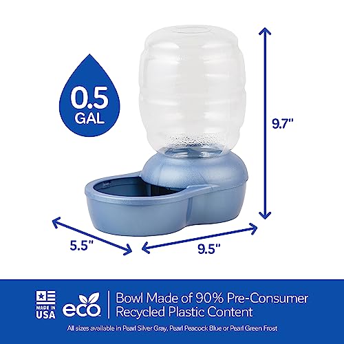 Petmate Replendish Gravity Waterer Cat and Dog Water Dispenser 0.5 GAL, Blue