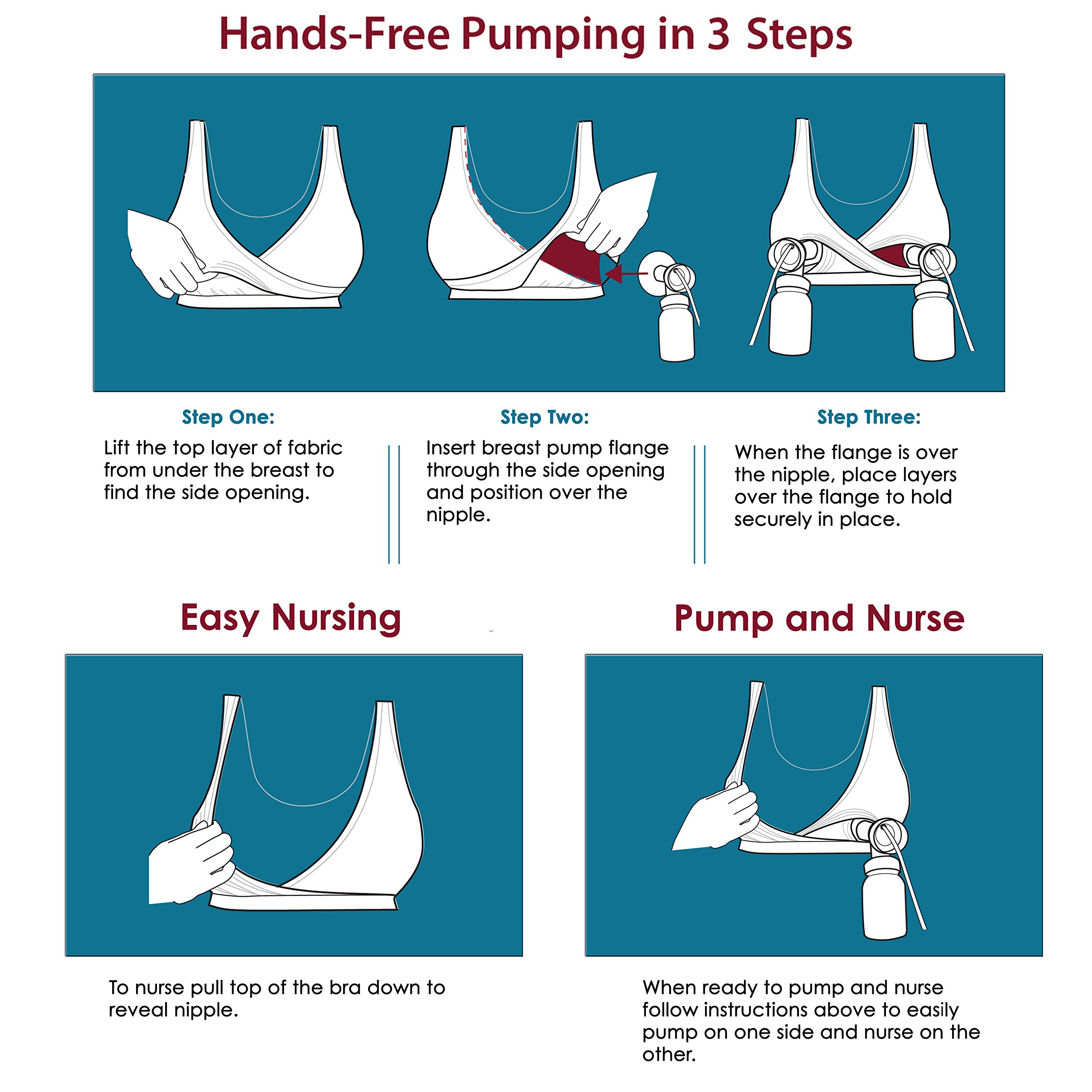 Rumina Racerback Hands Free Pump&Nurse Nursing Bra for Pumping. Perfect for Breastfeeding Pumps by Spectra, Medela, Lansinoh, etc., Black XL