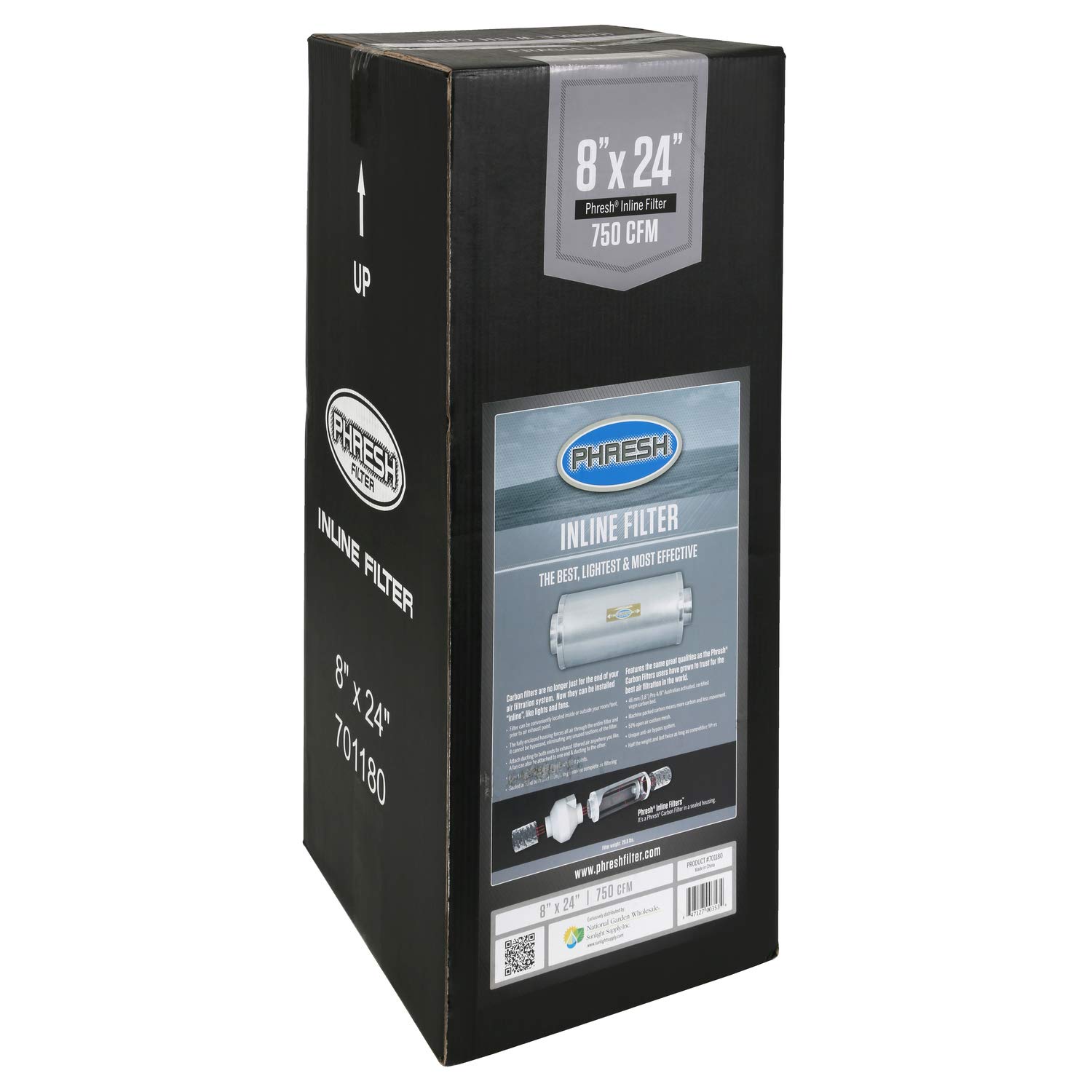 Phresh Inline Filter, The Best, Lightest & Most Effective, 8β x 24β - 750 CFM