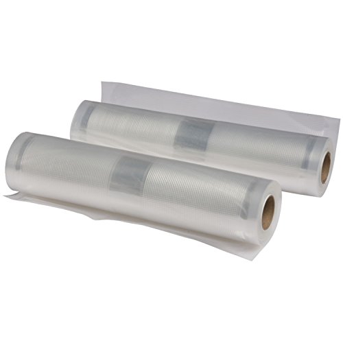 NESCO Vacuum Sealer Bags 8 x 20 Rolls, 2 Count, Use for Sous Vide or Meal Prep, Dishwasher Safe, Tear Resistant, Safe to Microwave, Boil, or Freeze & VS-04R Two 11 x 20' Vacuum Sealer Rolls