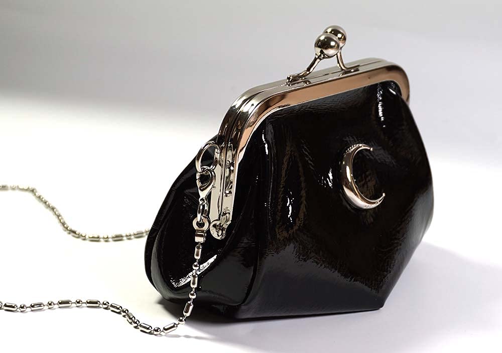 Nite closet Cute Gothic Purse Crossbody Moon Lolita PU Shoulder Bag (Black)