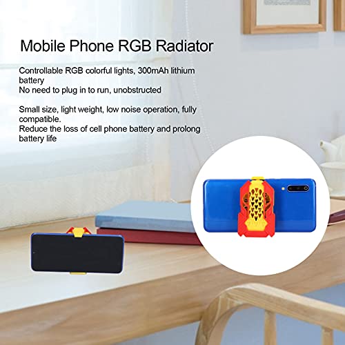 Cell Phone, Linear Damping Retractable Clip Mobile Phone Cooling Fan Gaming Coloful Light for Smartphone Gaming Controller for Smartphones