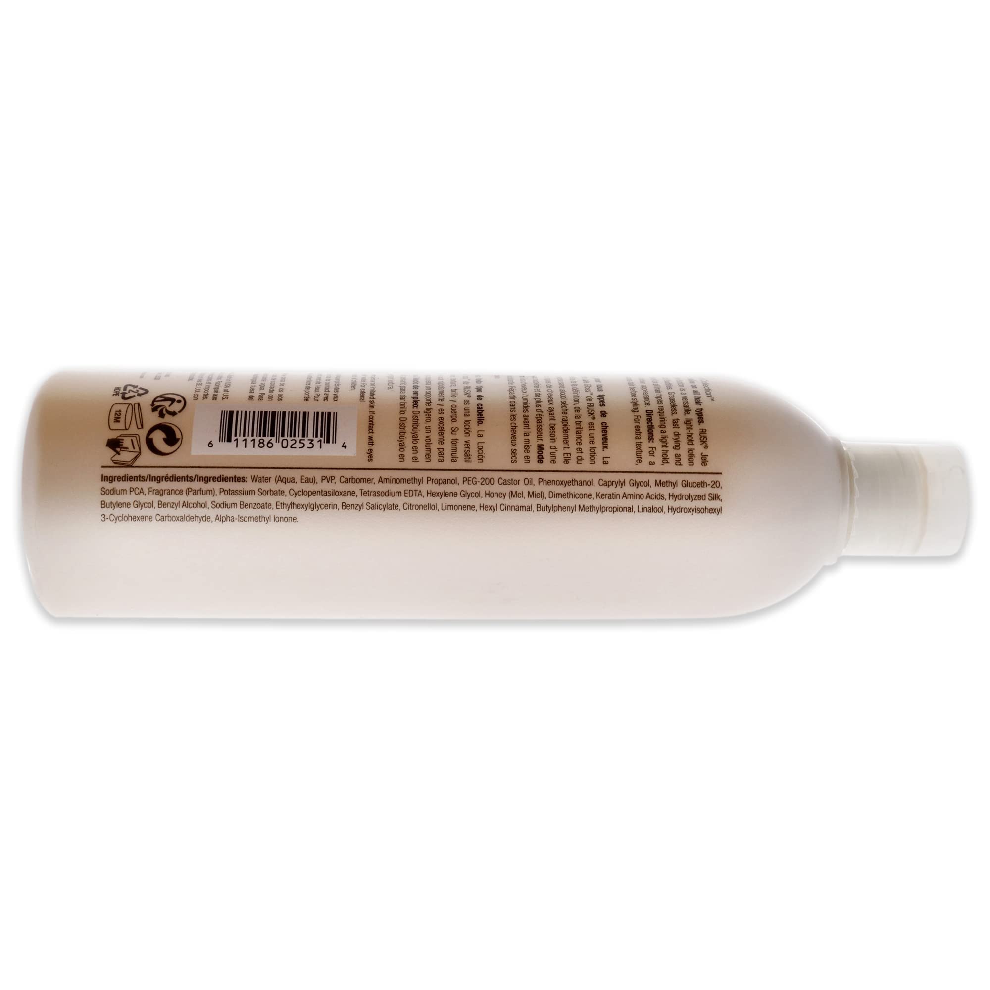 RUSK Designer Collection Jele Gloss Body and Shine Lotion, 13.5 Oz, Light-Hold Styling Lotion that Refines, Shines, and Gives Body to Hair, Adds Hold, Control, and Sheen
