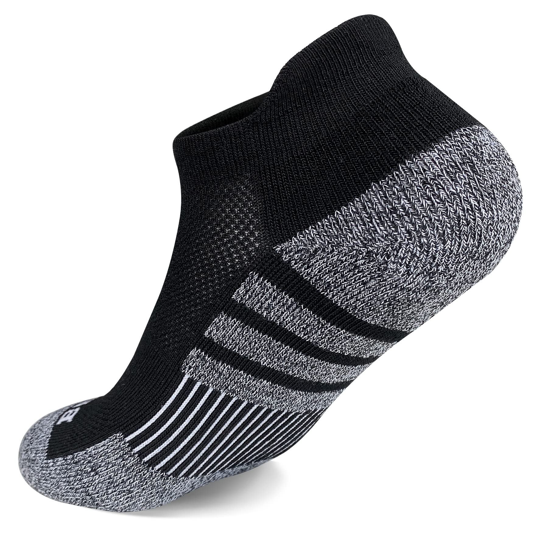 BERING Kids' Athletic Cushioned Ankle Socks 6 Pairs Low Cut Tab for Youth Boys Girls