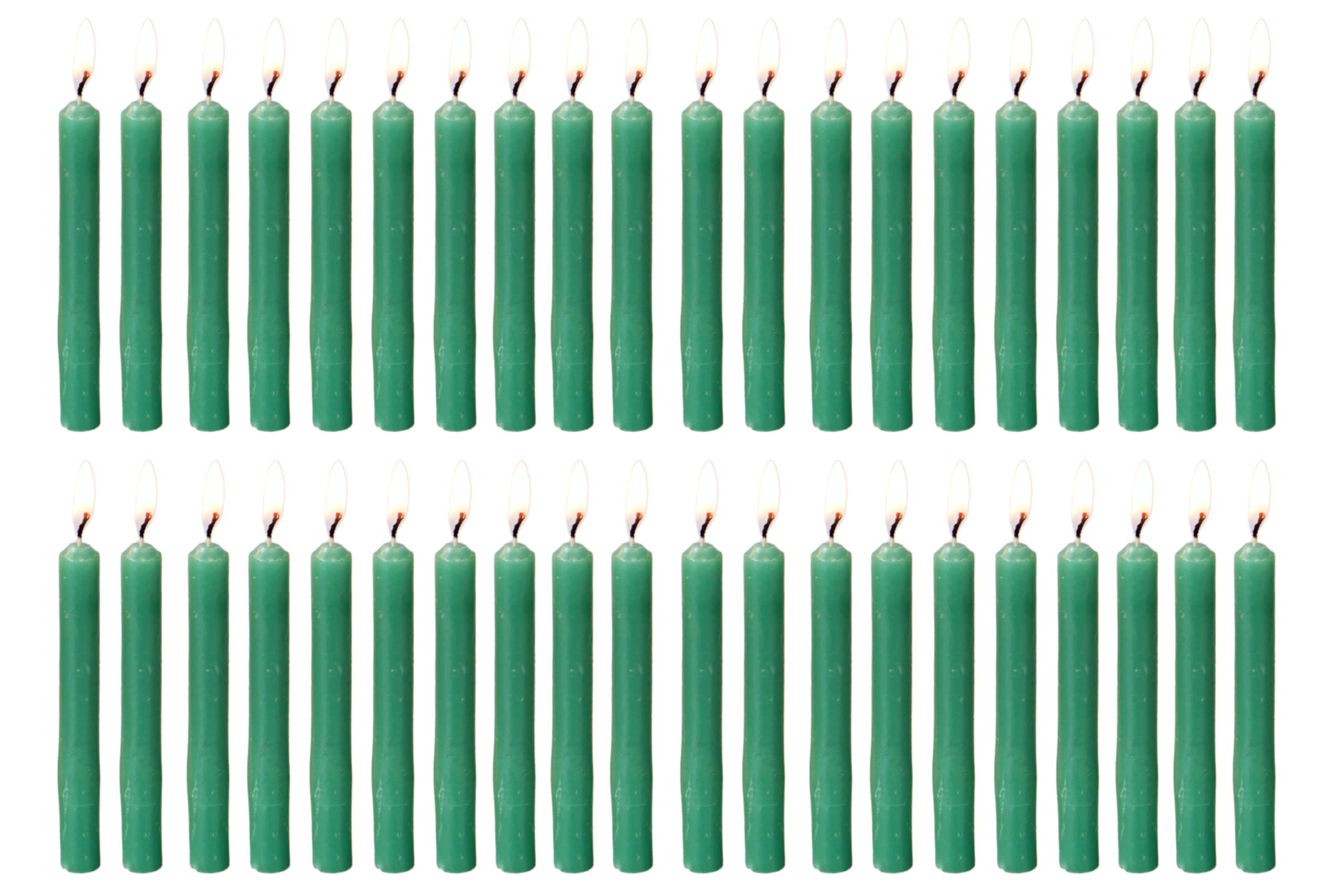 PROSPERRO LUMO by Parkash Candles Chime Candles/Stick Candle/Spell Candle Set of 40 | Ritual Spell Candle | Unscented (Green)