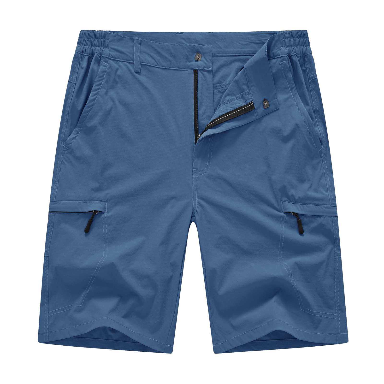 BASUDAM Men's Cargo Hiking Shorts Stretch Quick Dry Lightweight Work Shorts 6 Pockets for Camping Travel Dark Blue 38