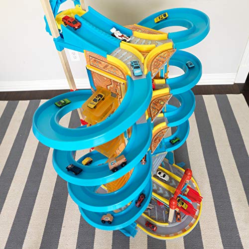 KidKraft Super Vortex Racing Tower 5-Story Race Track Toy for Die-Cast Cars; Storage for 50+ Vehicles, Gift for Ages 3+