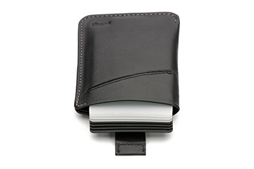 Bellroy Card Sleeve (Premium Leather Card Holder or Minimalist Wallet, Holds 2-8 Cards or Business Cards, Folded Note Storage) - Black