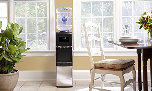 Primo Top-Loading Water Dispenser - 3 Temp (Hot-Cool-Cold) Water Cooler Water Dispenser for 5 Gallon Bottle w/Child-Resistant Safety Feature, Black and Stainless Steel, 3 Spout