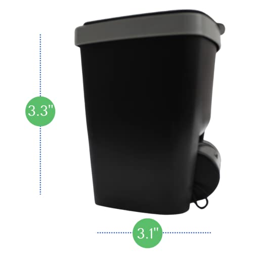 HOMEBAG Portable Small Trash Can w/Adaptable Dispenser, Lid, 3 Refill Bag Rolls (30 Bags, 13βx20β) + Extra Dispenser - Black