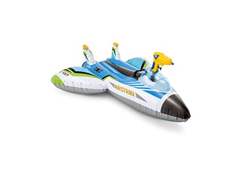 INTEX Water Gun Plane Inflatable Pool Float: Pool Toy for Kids – Includes Toy Water Gun – 88lb Weight Capacity – 46" x 46" – Color May Vary
