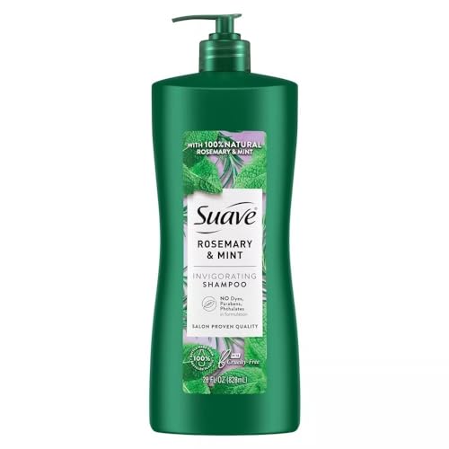 Suave Professionals Invigorating Shampoo for Dry and Damaged Hair Rosemary and Mint Paraben free and Dye free Hair 28 fl oz