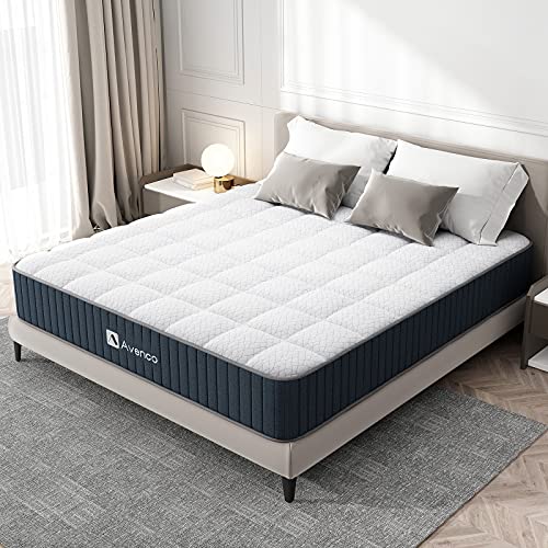Avenco Full Mattress, 10 Inch Medium Firm Innerspring Mattress, Full Size Hybrid Mattress in a Box with Anti-Pilling Fabric, Pain Relief, CertiPUR-US, 10 Years Support