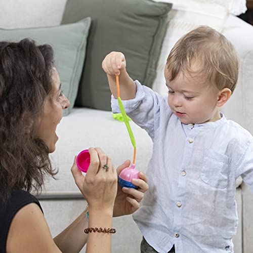 Lalaboom My First Step-by-Step Developmental Sensory 25 Piece Character Bead Activity Set – Pop, Twist, Mix, Stack, and Lace — Montessori Method STEM Focus – Dishwasher Safe - Ages 10 Months+ - BL320