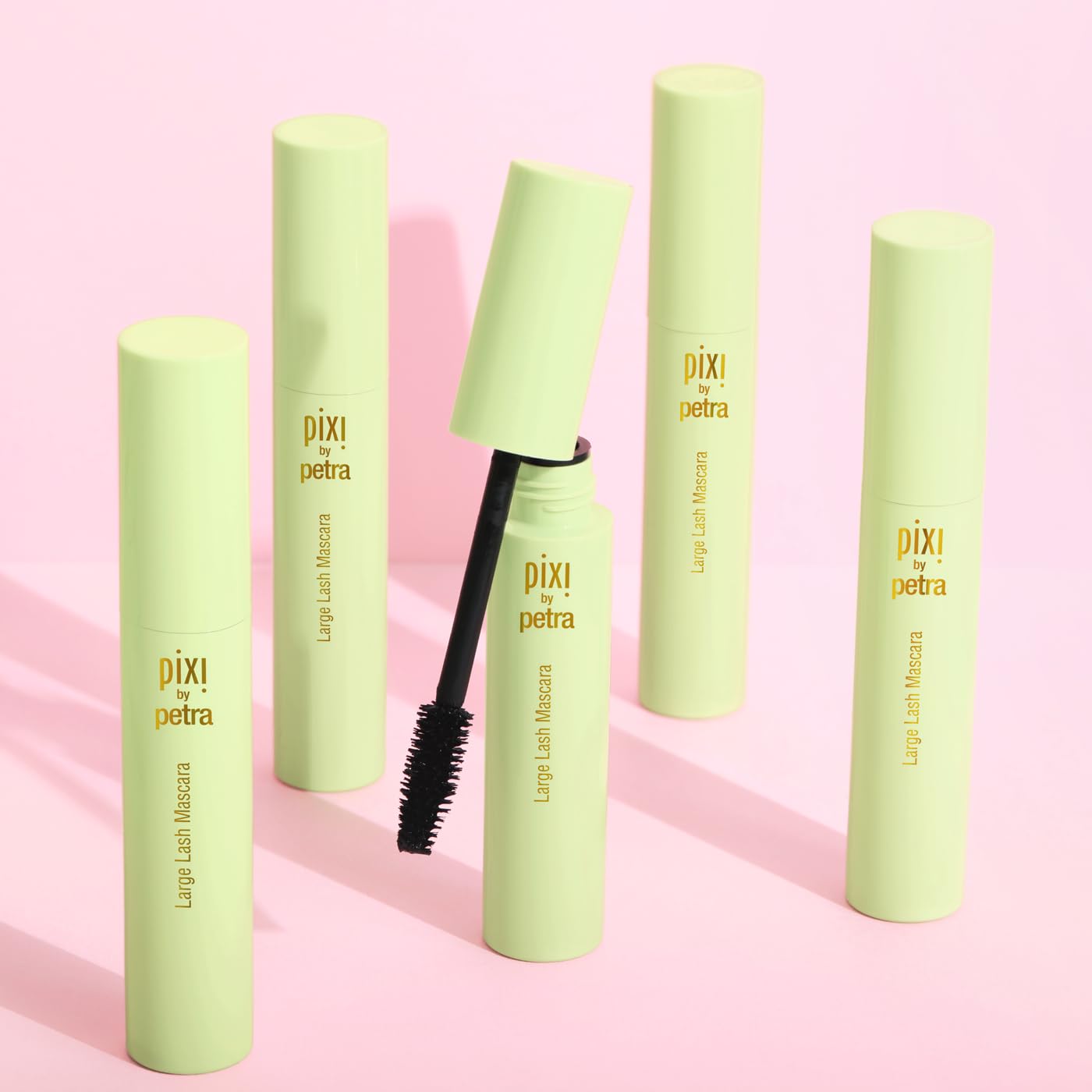 Pixi Beauty Large Lash Mascara - Bold Black 12ml | Intensely Volumizing Mascara | Buildable Formula | Lengthen and Plump Lashes | 0.4 Fl Oz