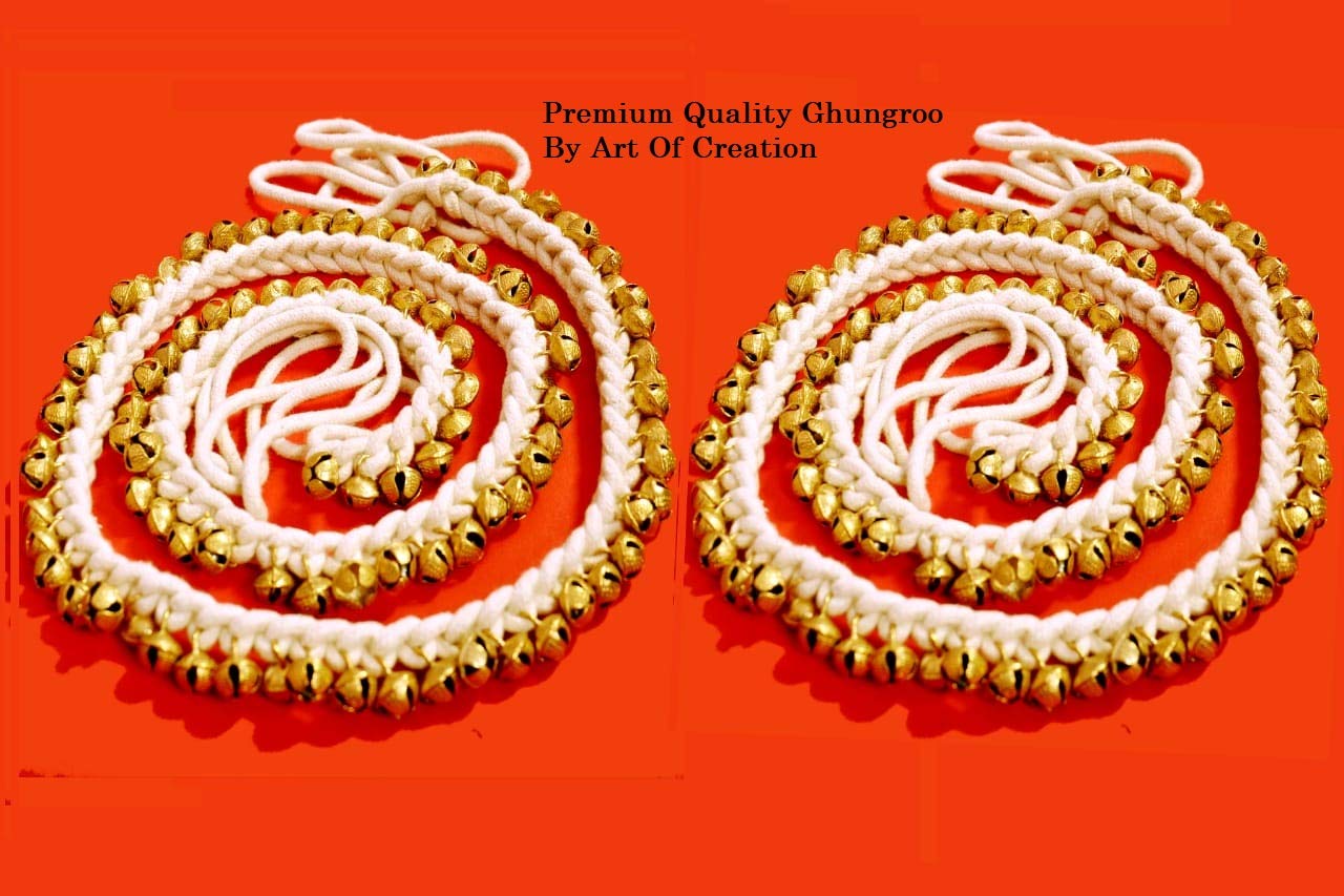 Art Of Creation Kathak Ghungroo Bells Anklet Pair 50+50 Bells Musical Dancing Instrument Bharatnatayam Indian Dancers from India 100 Big Bells