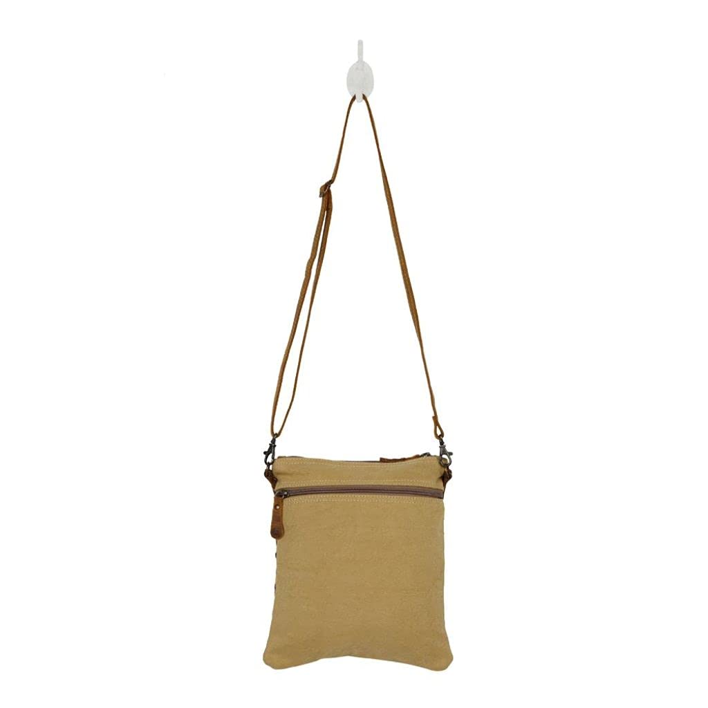 Myra Bag Spirit Animal Canvas And Cowhide Bag Upcycled Canvas, Leather & Cowhide S-2558