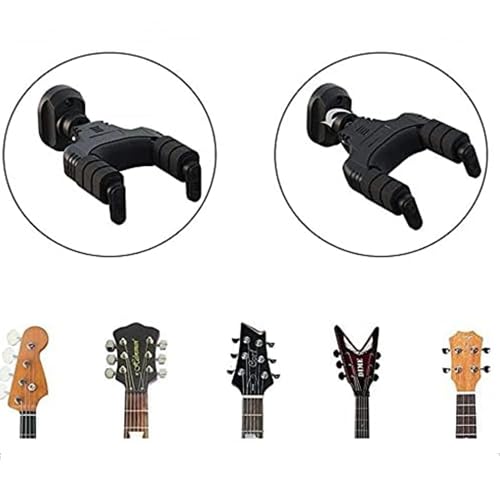 AUPHY Guitar Wall Mount Hanger Hook with Automatic Lock for Electric Acoustic Guitars Bass（Not for Nitro Finish）