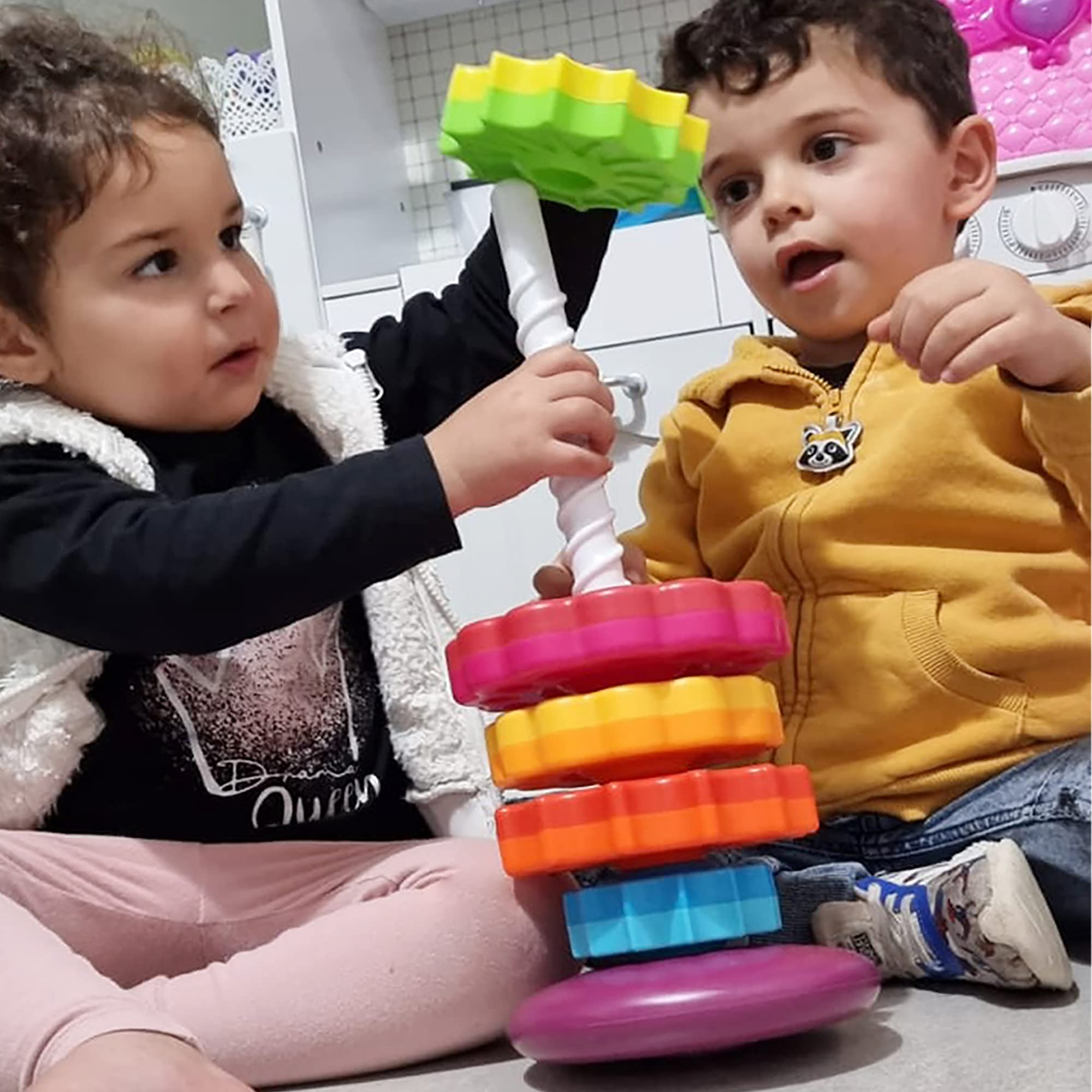 ODELA Spinning Toy β Premium Stacking Toy for Kids β Strong ABS Plastic β Rainbow Spinning Wheel Toy β Fun and Engaging Brain Development Toys for Kids