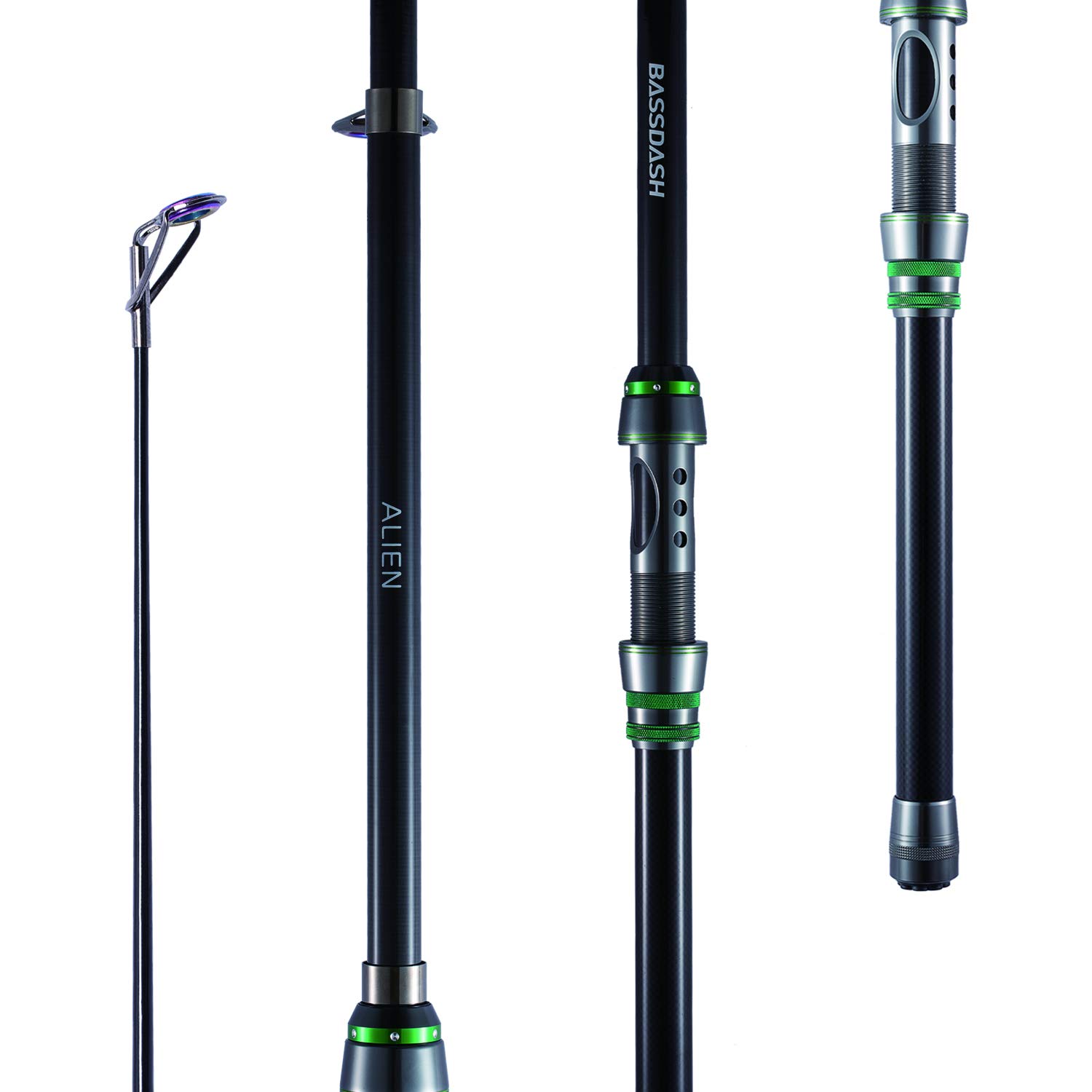 BASSDASH Alien Travel Spinning Fishing Rod 30 Ton Carbon Rod, One-Piece Performance in Telescopic Design, 6ft/7ft/8ft/10ft/12ft, 1 Piece