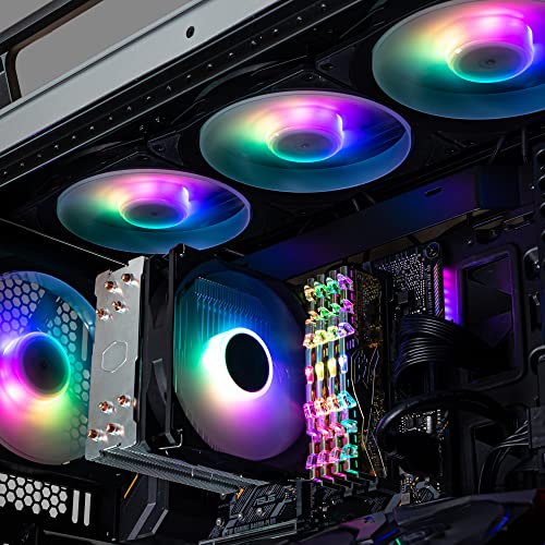 Cooler Master Mobius 140P ARGB High Performance Interconnecting Ring Blade Fan, PWM 2400rpm, Loop Dynamic Bearing, ARGB Customizable LEDs for PC Case, Liquid and Air Cooler (MFZ-M4DN-19NP2-R1),Black