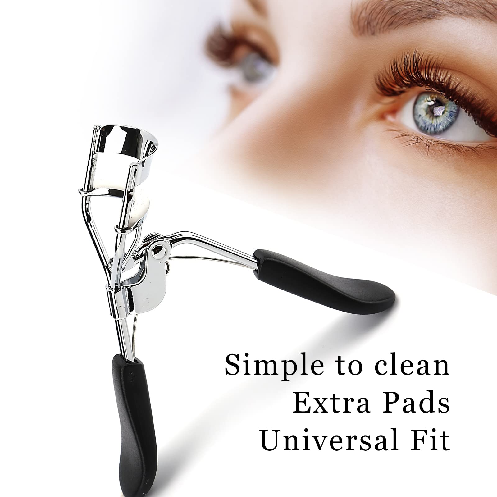 Eyelash Curler, GreenLife® Eyelash Curler with 6 Silicone Refill Pads Professional Makeup Tool Durable Lash Curler Fit Universal Eye Shapes Easily and Safely Get Long-Lasting Curl