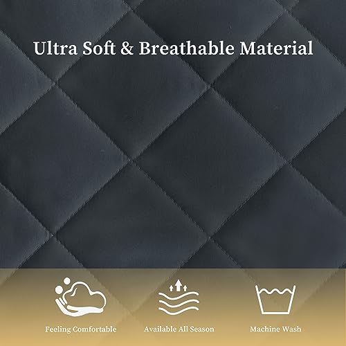 Bundle Safe and Sound Waterproof Quilted Mattress Pad + Waterproof Quilted Mattress Pad (White & Grey)