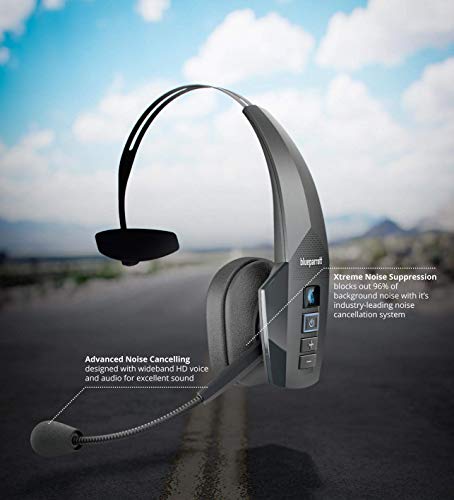 BlueParrott B350-XT Noise Cancelling Bluetooth Headset with Bluetooth Wireless Connectivity for iOS and Android (Black) Bundle with and 3' USB Extension Cable