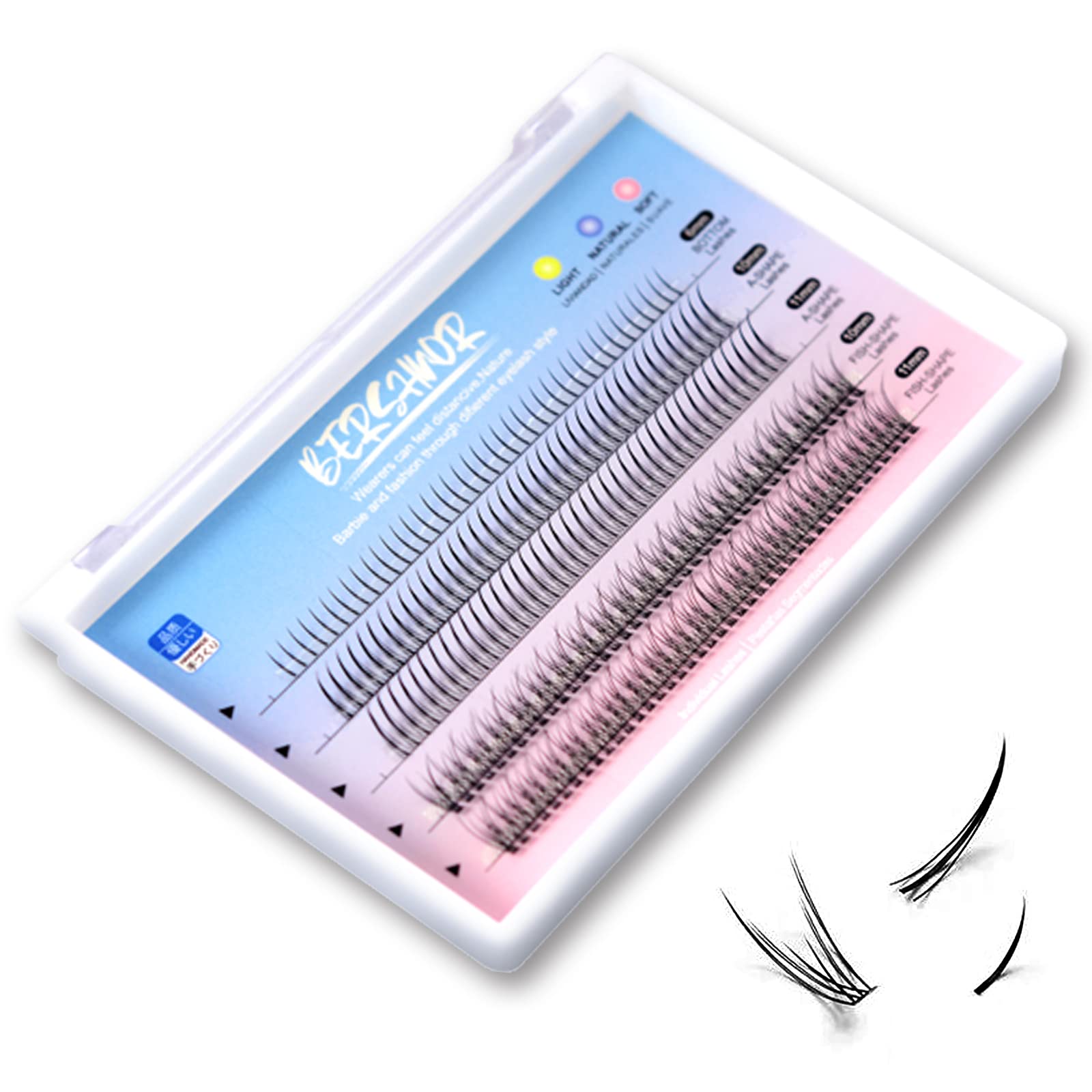BlueSmurfs Individual Fairy Eyelashes Extensions Fluffy DIY Cute Eye Cluster Eyelashes Natural Faux Mink False Eye Lashes Multipack of 170 Mini Individuals Fairy Lash Clusters (Include Bottom Lashes)